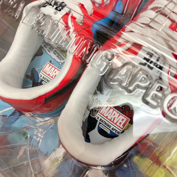 Bape | Shoes | 222 Bape Bapesta Low X Marvel Comics Spiderman Red Blue ...